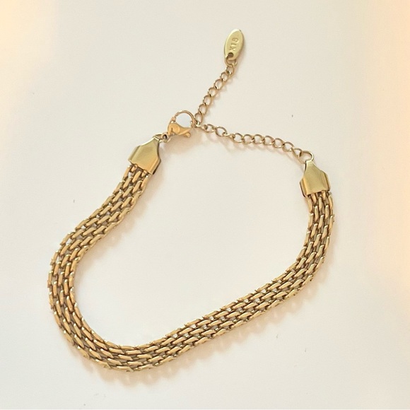 Jewelry | Braided 18k Gold Plated Adjustable Chain Bracelet 6 8 Inches ...